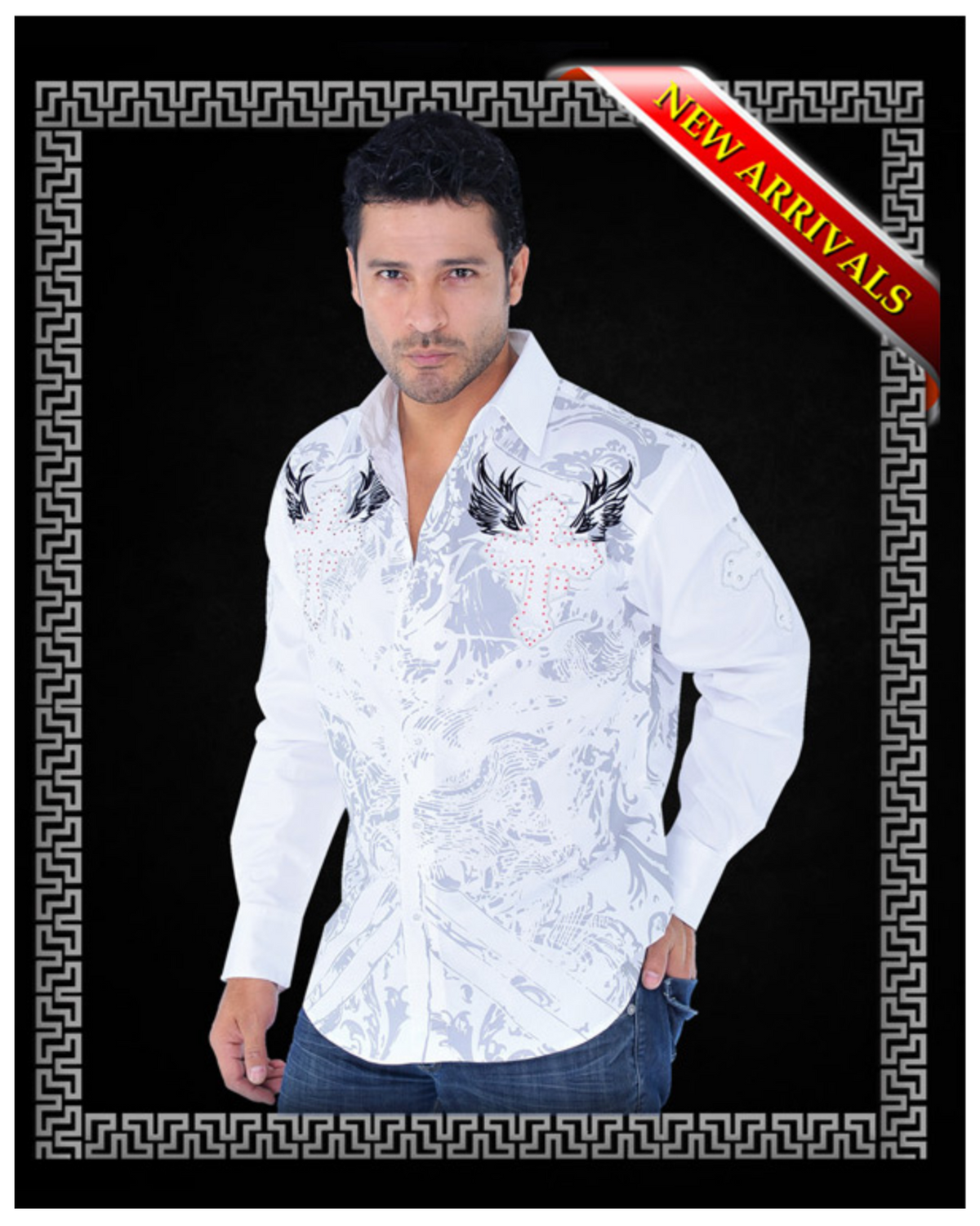 Los Altos Boots Fashion Shirt Con Alas En Blanco -STYLE: CC10428 — El ...